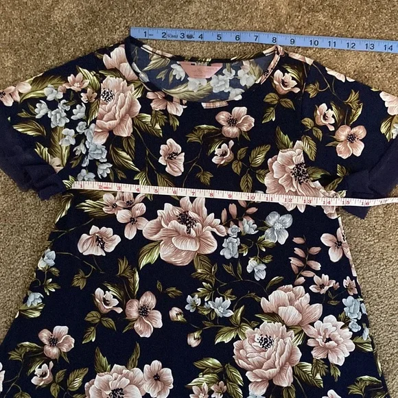 SJS | Dresses | Sjs Navy Blue With Pink And Blue Floral Details Tent ...